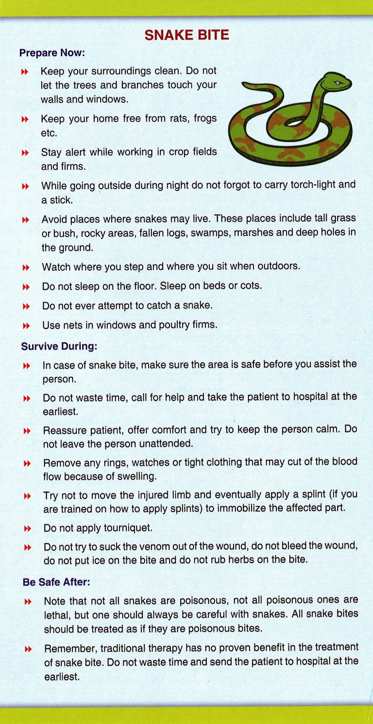 ODISHA STATE DISASTER MANAGEMENT AUTHORITY | Snake Bite