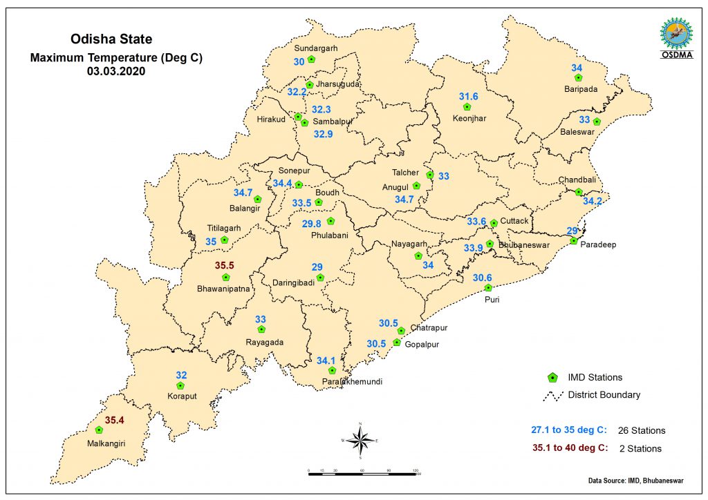 ODISHA STATE DISASTER MANAGEMENT AUTHORITY | Heat Conditions over Odisha